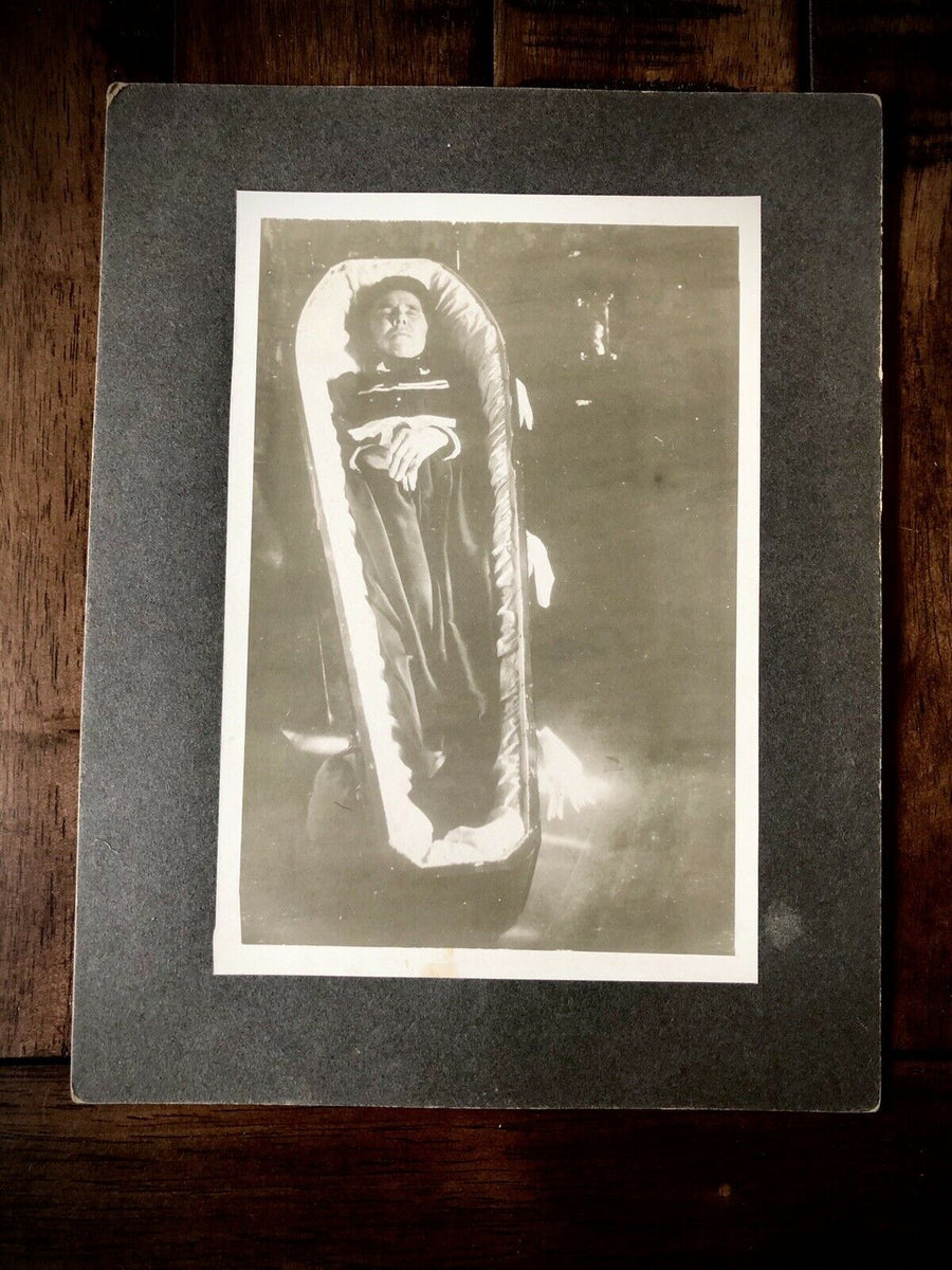 Post Mortem Woman In Coffin 10” X 8” Old Photo Probably Wisconsin 1910 – The Thanatos Archive Store