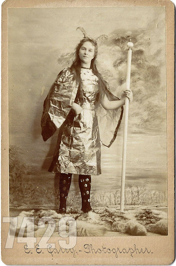 Rare Victorian Insect Girl in Ladybug Costume! 1890s Cabinet Card Phot ...