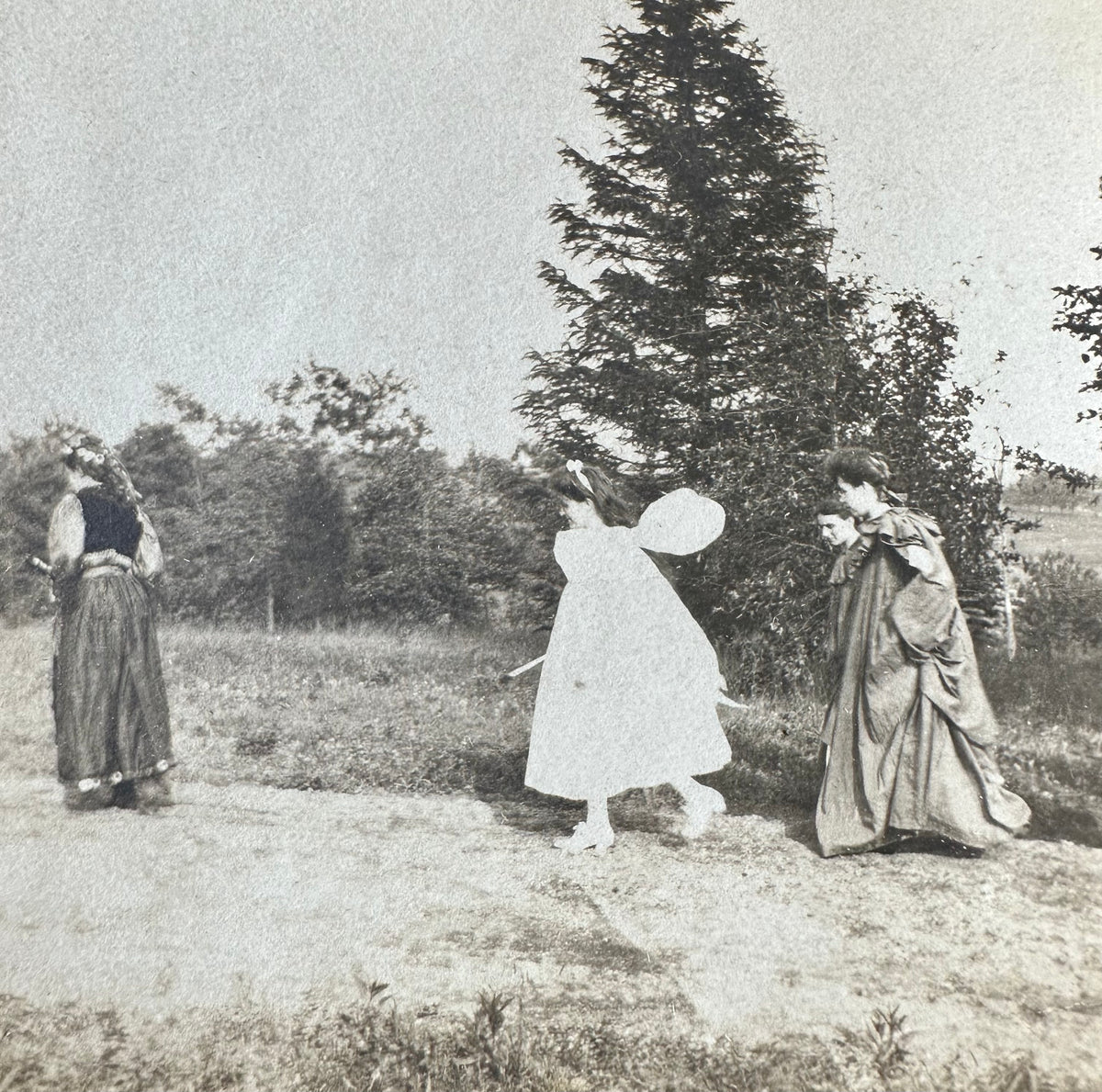 Two Antique 1900s Snapshot Photos Kids In Costumes Clown Fairy Hallowe ...