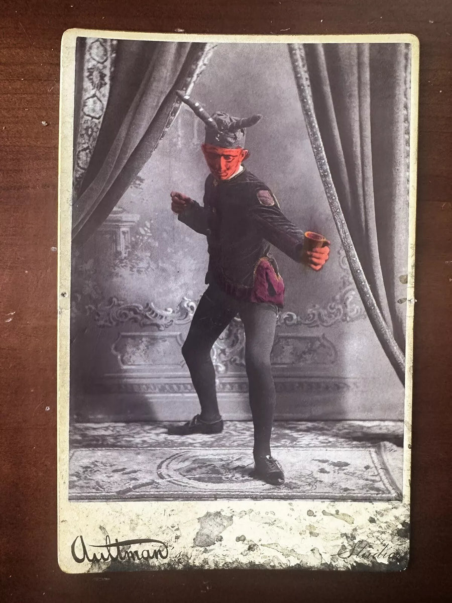 Unusual 1890s Photo RED DEVIL Halloween or TAROT Pose Trinidad Colorad ...