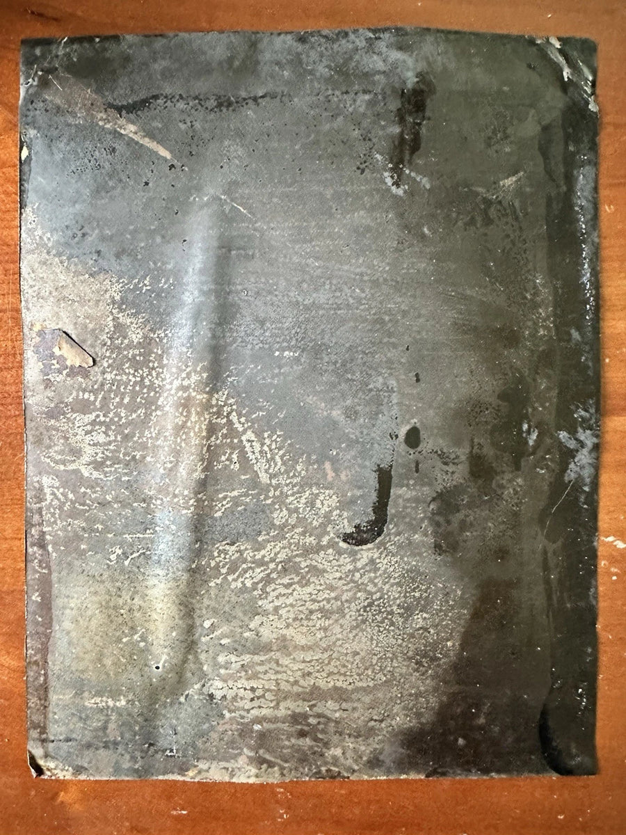 Wedding Day Large Full Plate+ Hand Painted Tintype Man & Woman Color F ...