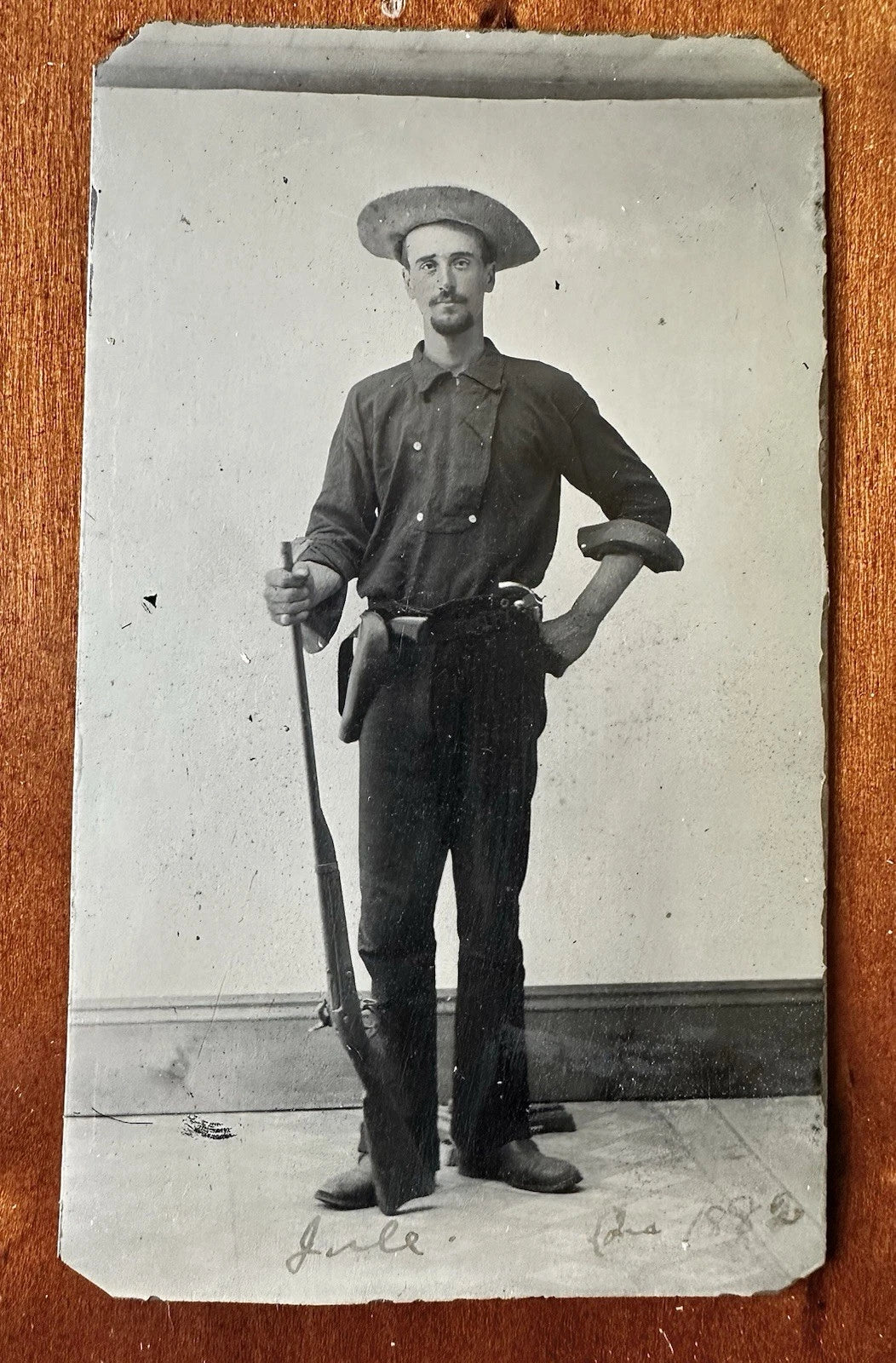 Antique Tintype Photo Triple Armed Cowboy Rifle Pistols – The Thanatos ...
