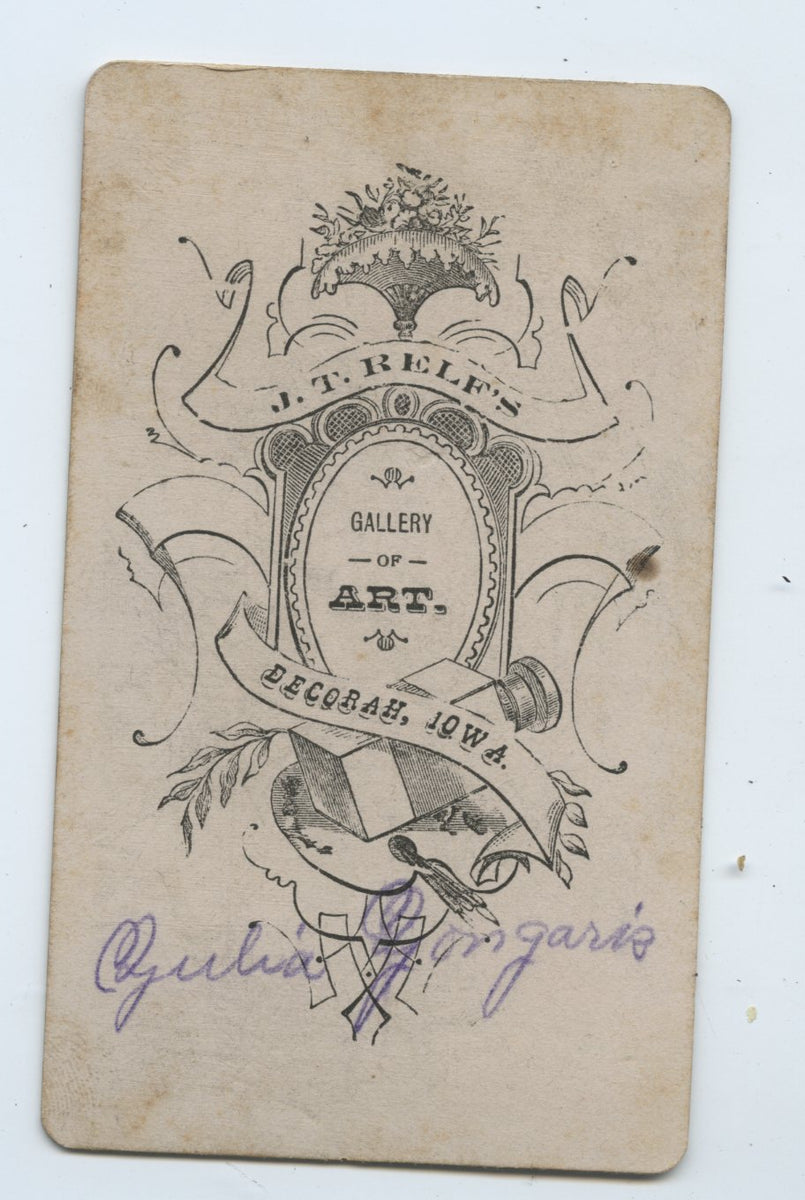 ID'd Circassian / Sideshow Woman CDV Photo Iowa c 1880 BIG HAIR / Afro ...