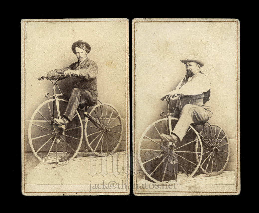 Rare 1860s CDV Photos Carson City Nevada Pioneers Boneshaker Bicycles ...