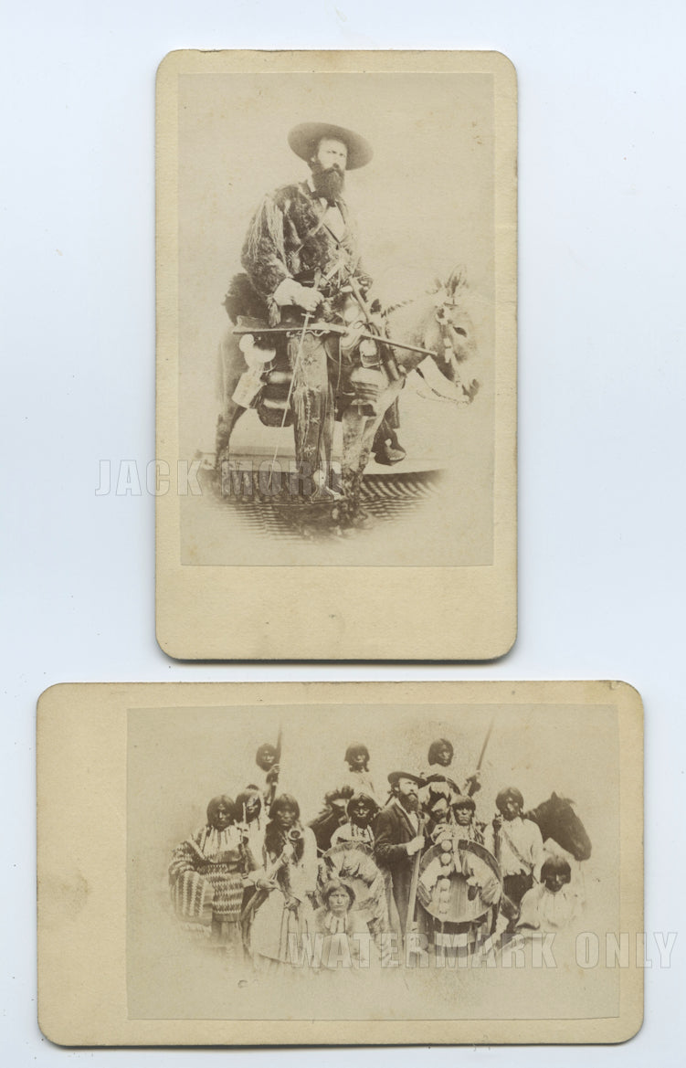 Two Rare CDV Photos of Scout Edwin Perrin, Native Americans Kit Carson ...