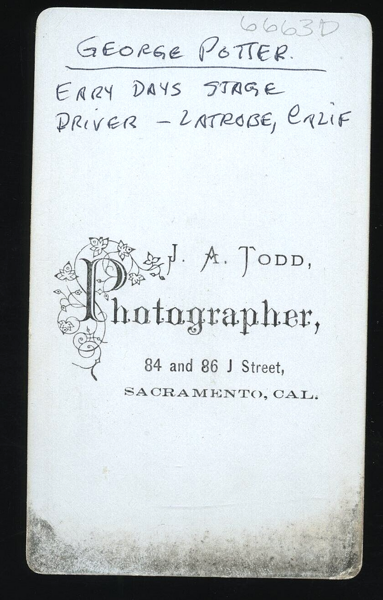 ID'd Stagecoach Driver Latrobe California Pioneer 1800s CDV Photo Sacr ...
