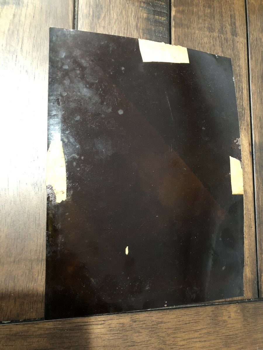 full plate hand painted tintype old widow black mourning dress folk ar ...