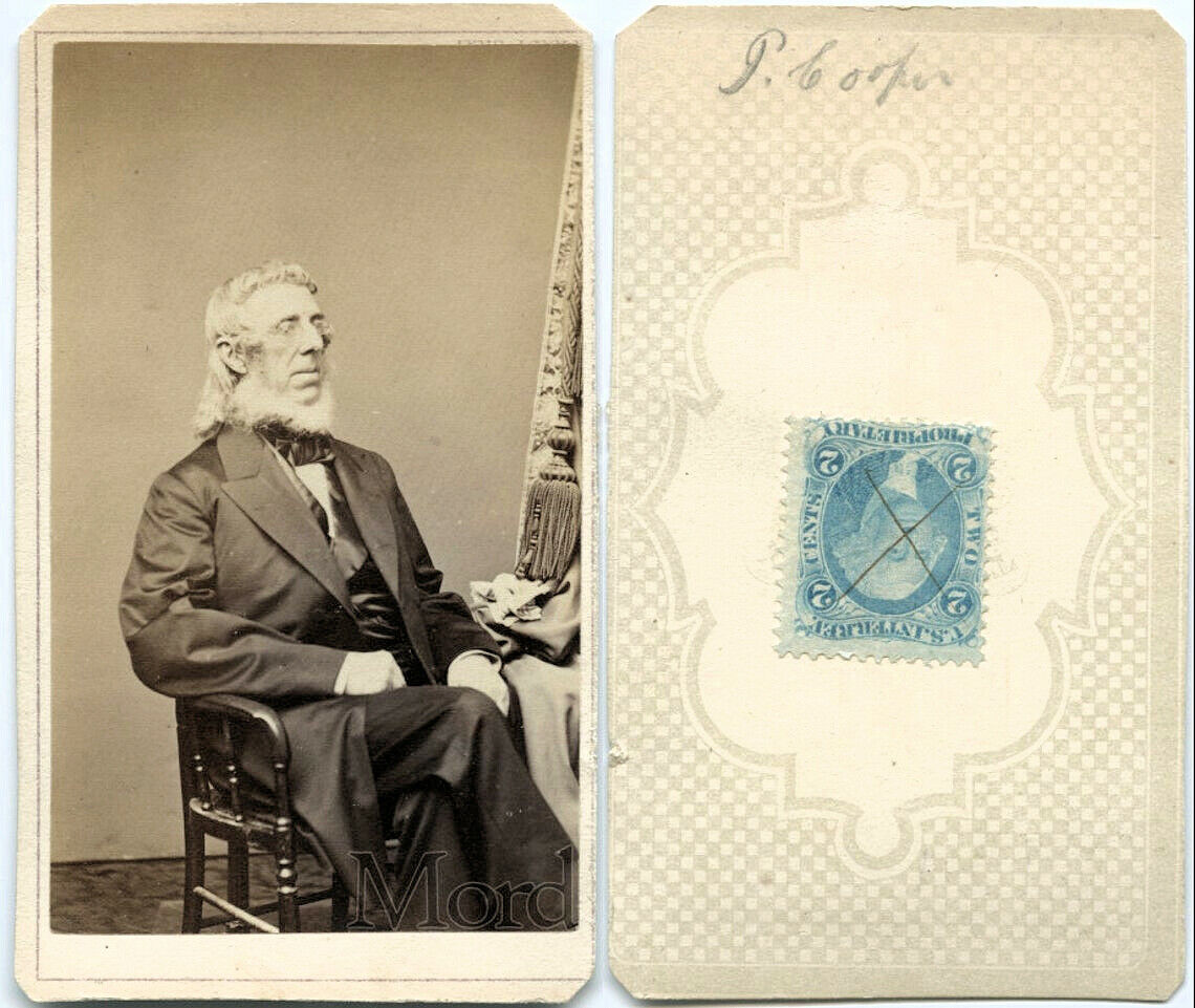 Rare CDV Inventor PETER COOPER 1st Steam Locomotive Train / Civil War ...